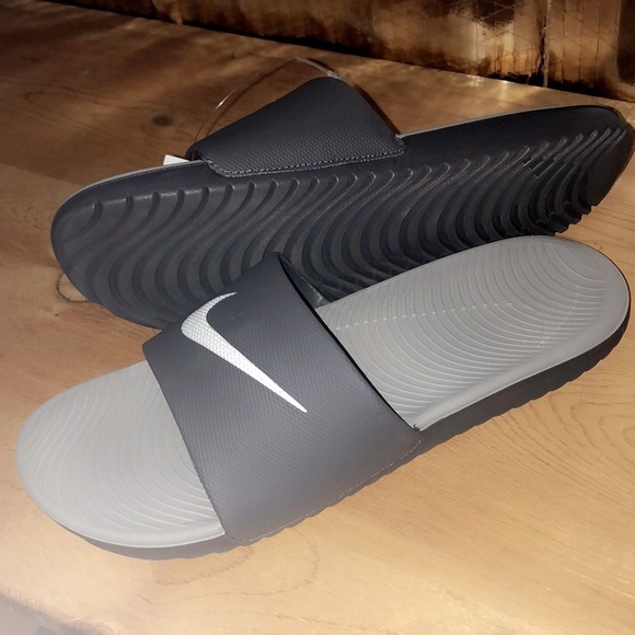 Nike | Shoes | Mens Grey Nike Swoosh Slides | Poshmark